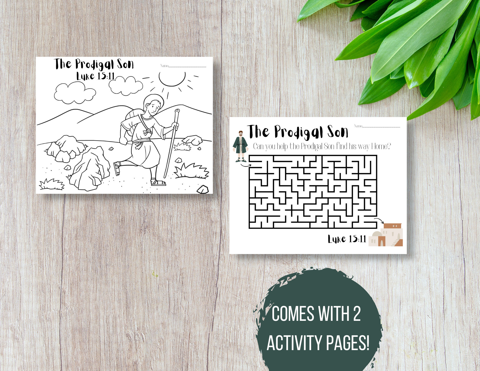 The PRODIGAL SON Bible Activity Sheets for Children, Vbs or Sunday ...