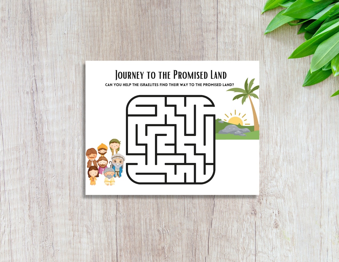 ISRAELITES JOURNEY to Promised Land MAZE, Worksheet for Vbs, Sunday ...