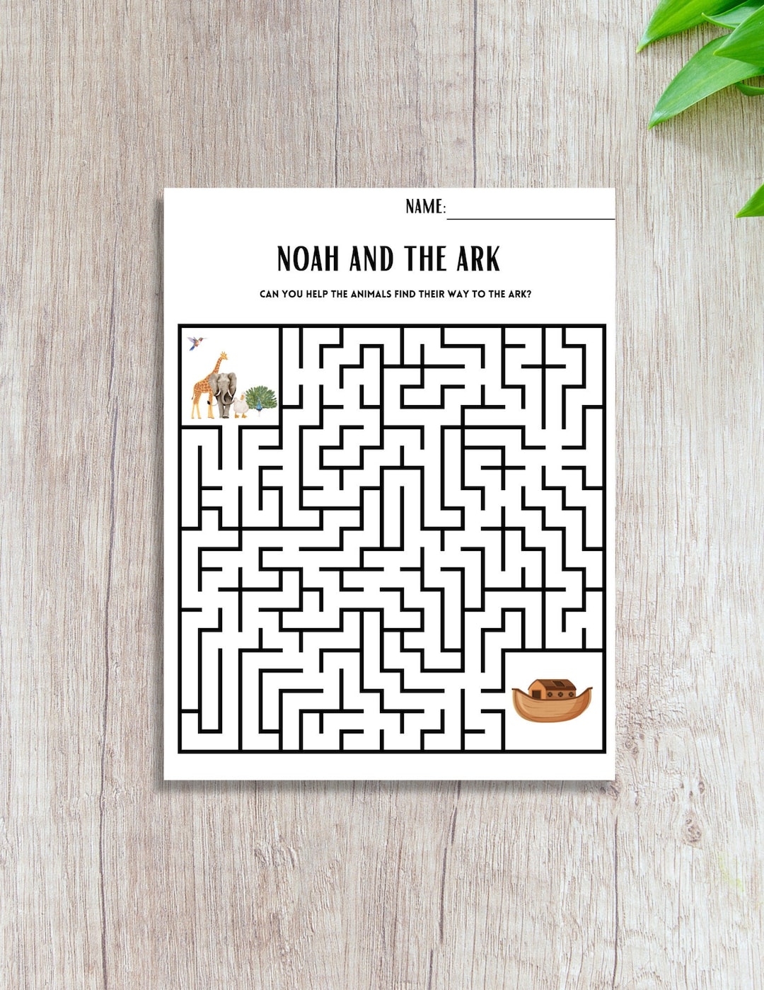 Noah and the Ark Maze Kids Activity Page - Etsy