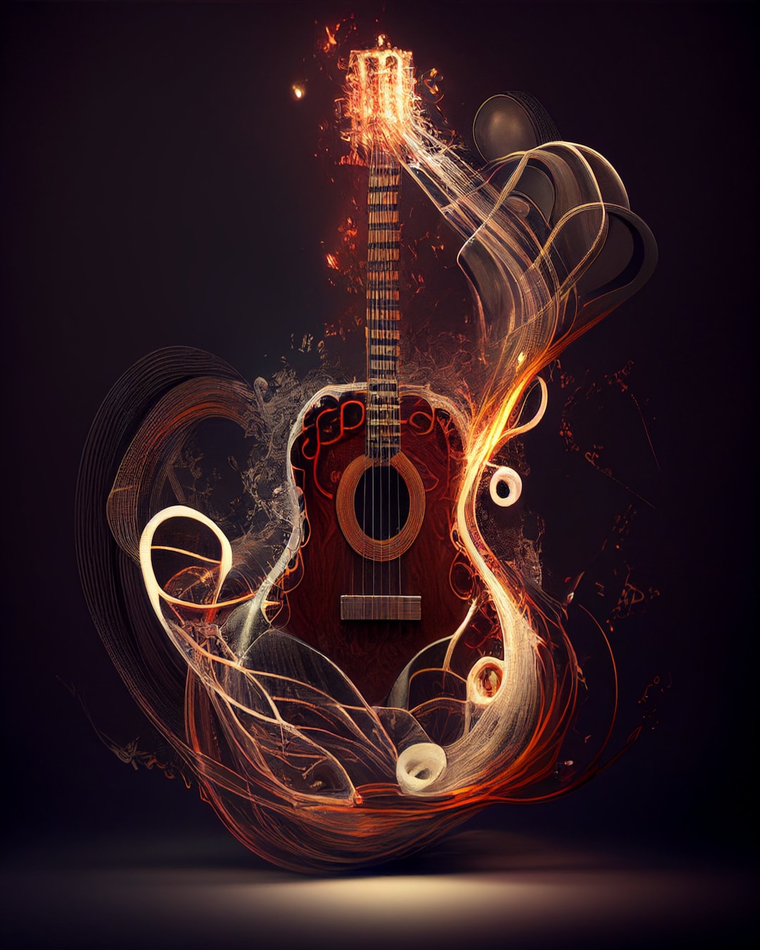 Bouncing Strings Guitar Art Artistic Musical Print Wall Art - Etsy Canada