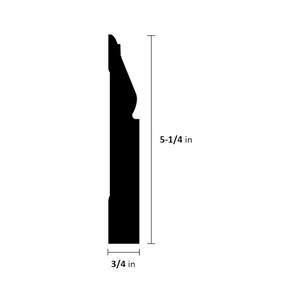 Unfinished Pine Baseboard Moulding 3/4 in X 5-1/4 in X 7ft Solid Wood ...