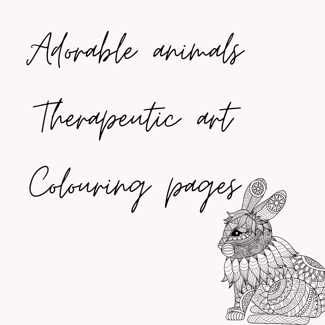 40 Adorable Animals Therapeutic Art Colouring Pages - Etsy