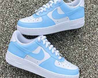Nike Air Force 1 One Custom Baby Blue Drip Shoes Shoe - Etsy