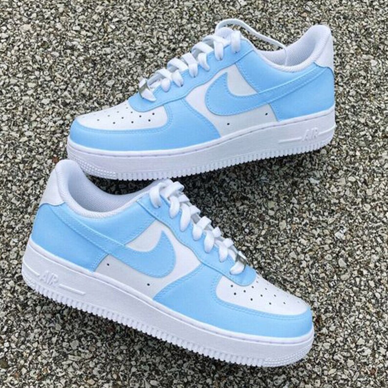 Custom Nike Air Force 1 Shoes Baby Blue - Etsy