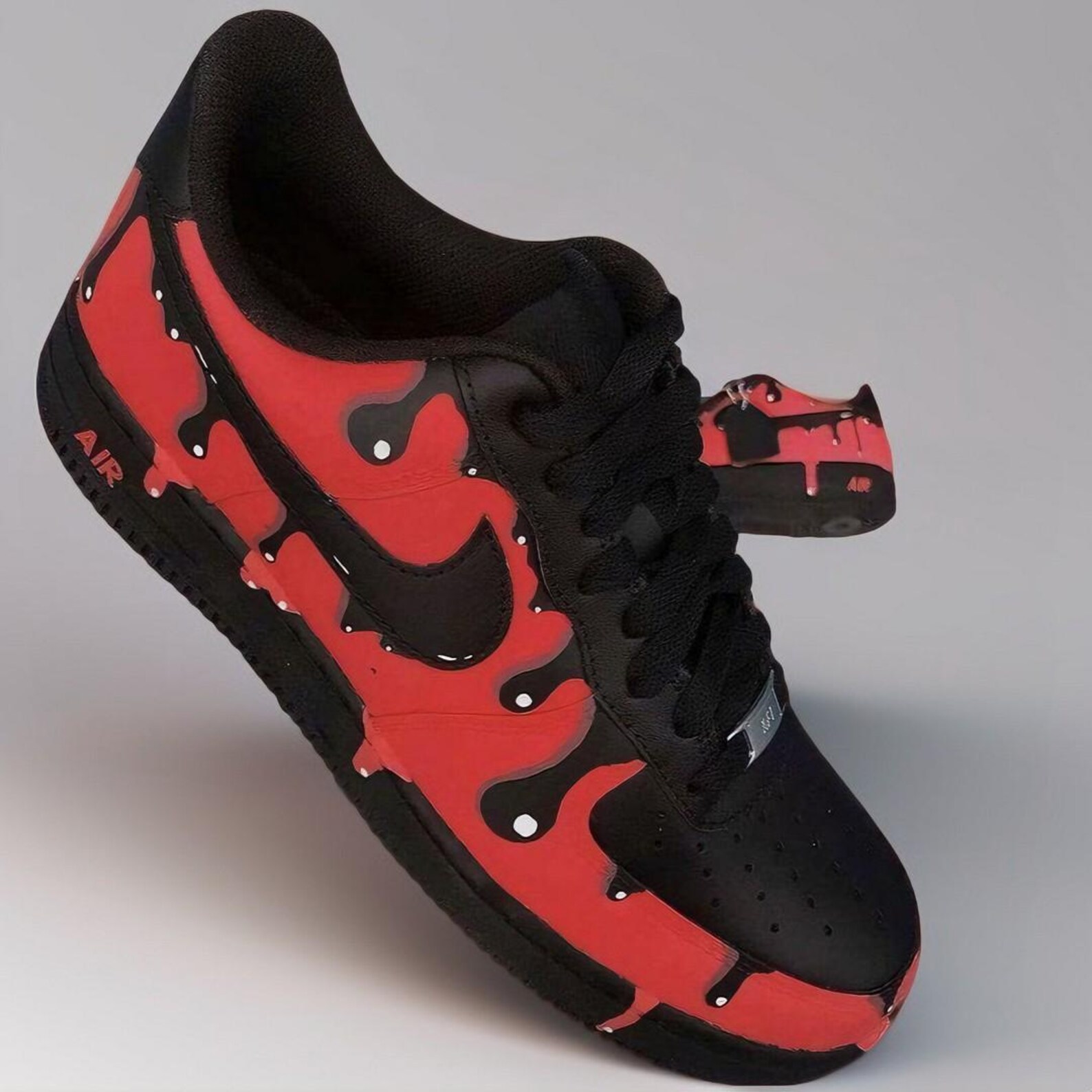 Custom Nike Air Force 1 Shoes Red Drip - Etsy