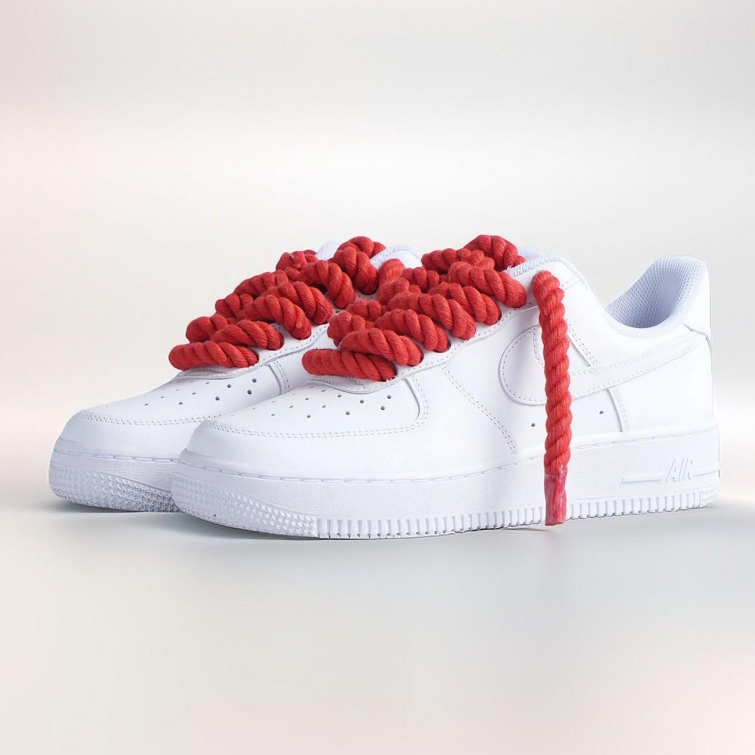 Custom Nike Air Force 1 Shoes Red Rope Laces - Etsy