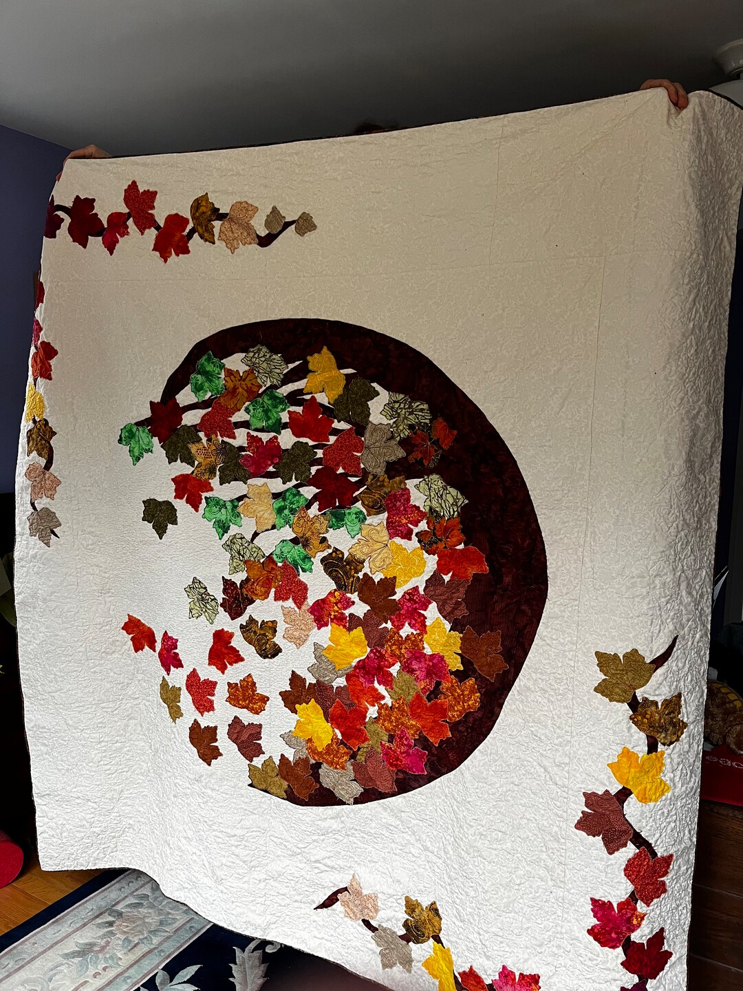 Handmade Falling Leaves Quilt | Autumn | Cotton | Throw - Etsy