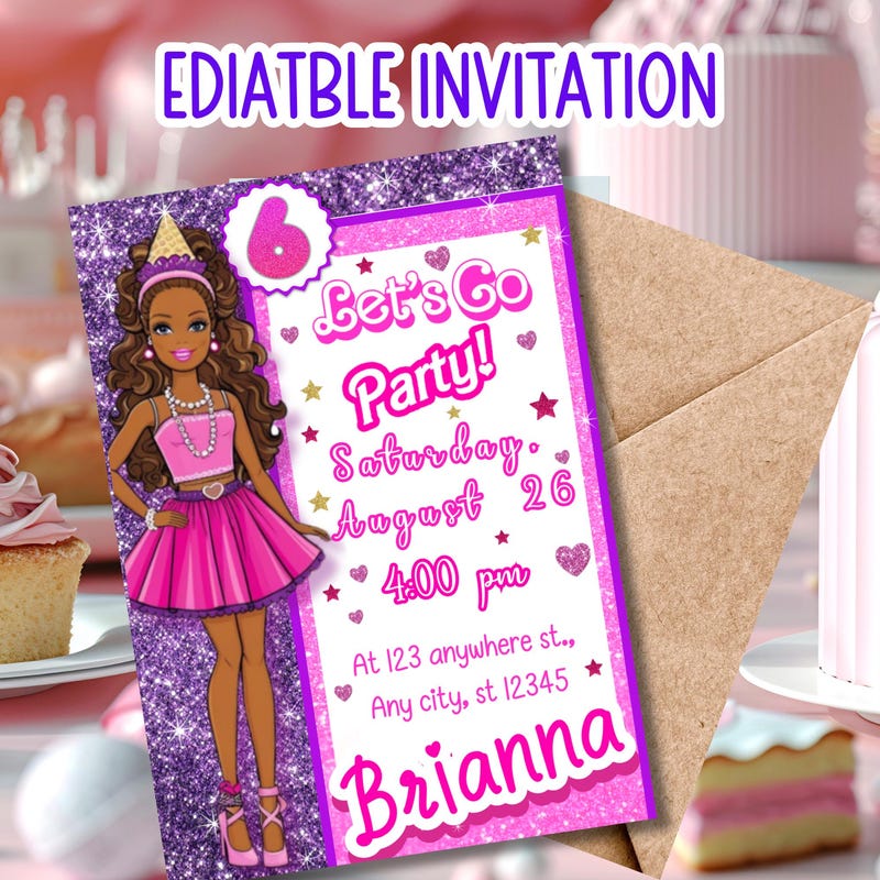 Barbie Invitation - Etsy