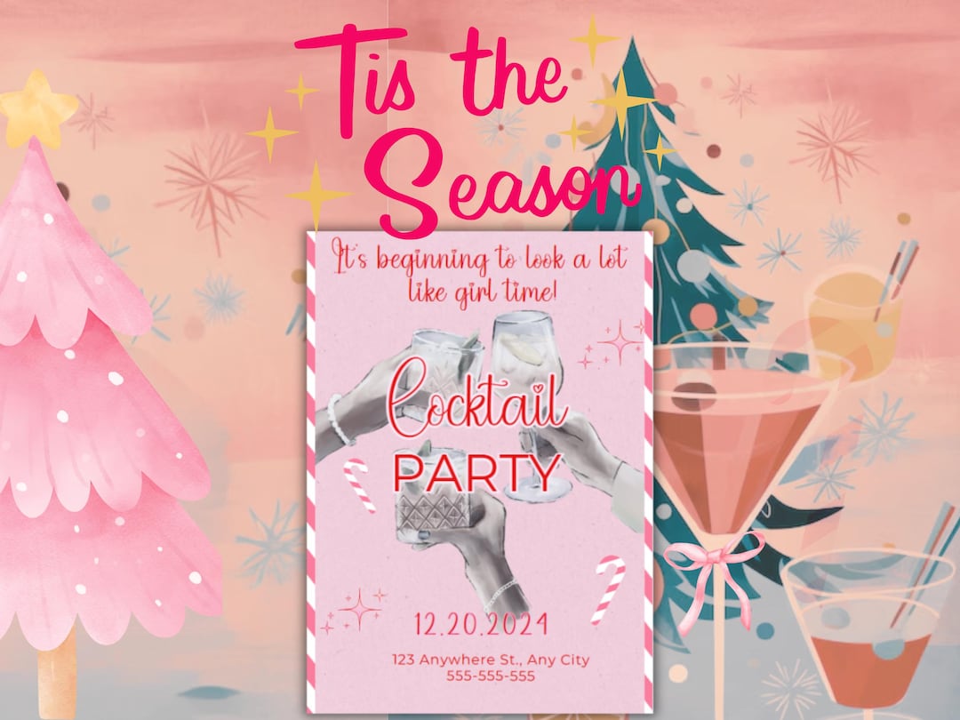 Girls Night Christmas Holiday Party | Holiday Cocktail Party Instant ...