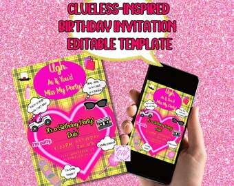 Clueless Birthday Invitation - Etsy