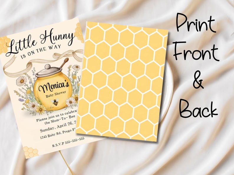 Little Hunny Baby Shower Invitation, Editable Baby Shower Invite ...