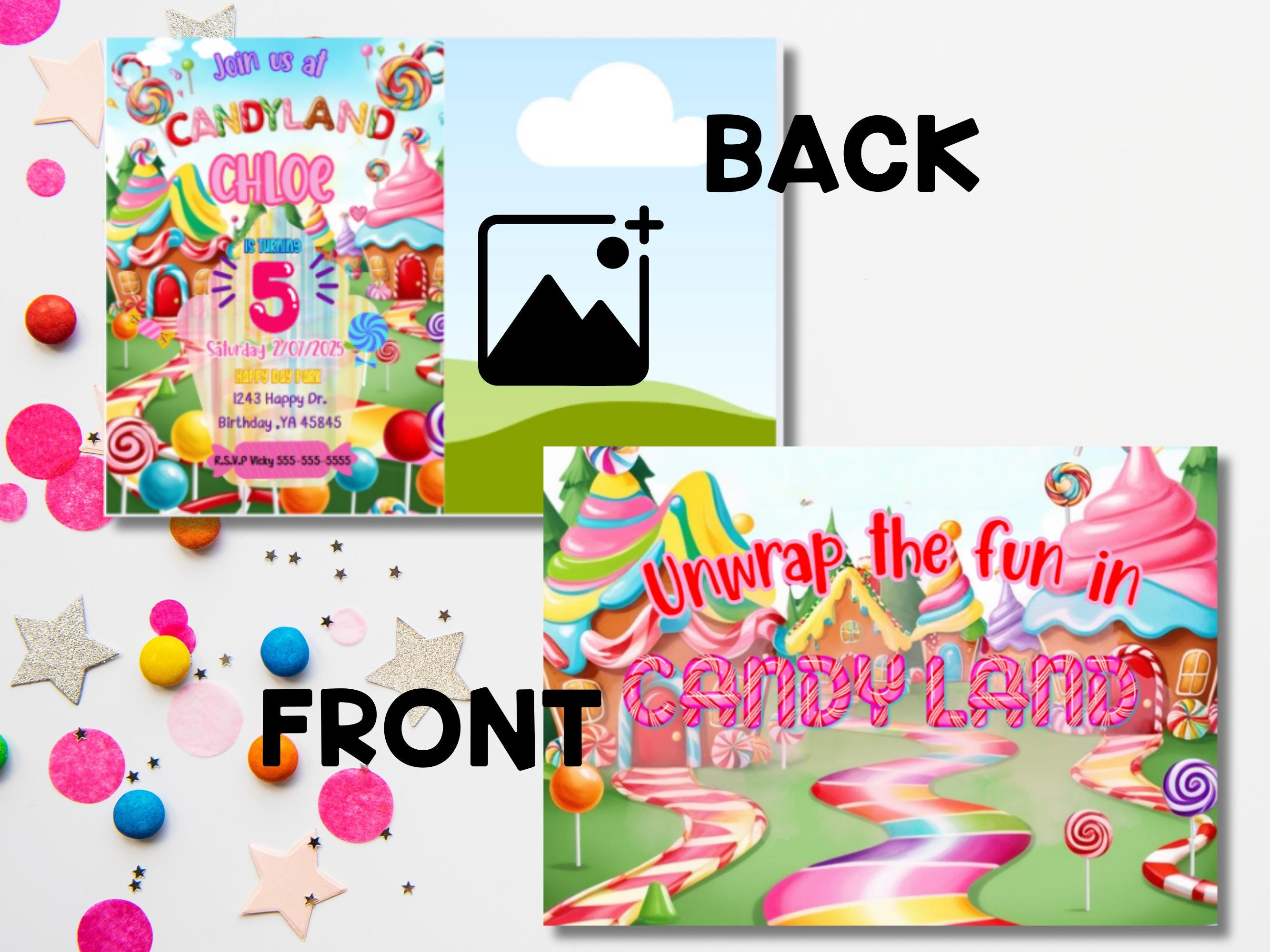 Candy Birthday Invitation Landscape Candyland Birthday, Photo ...