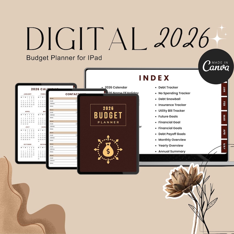 Editable 2026 Budget iPad Planner| Hyperlinked Digital Finance Template ...