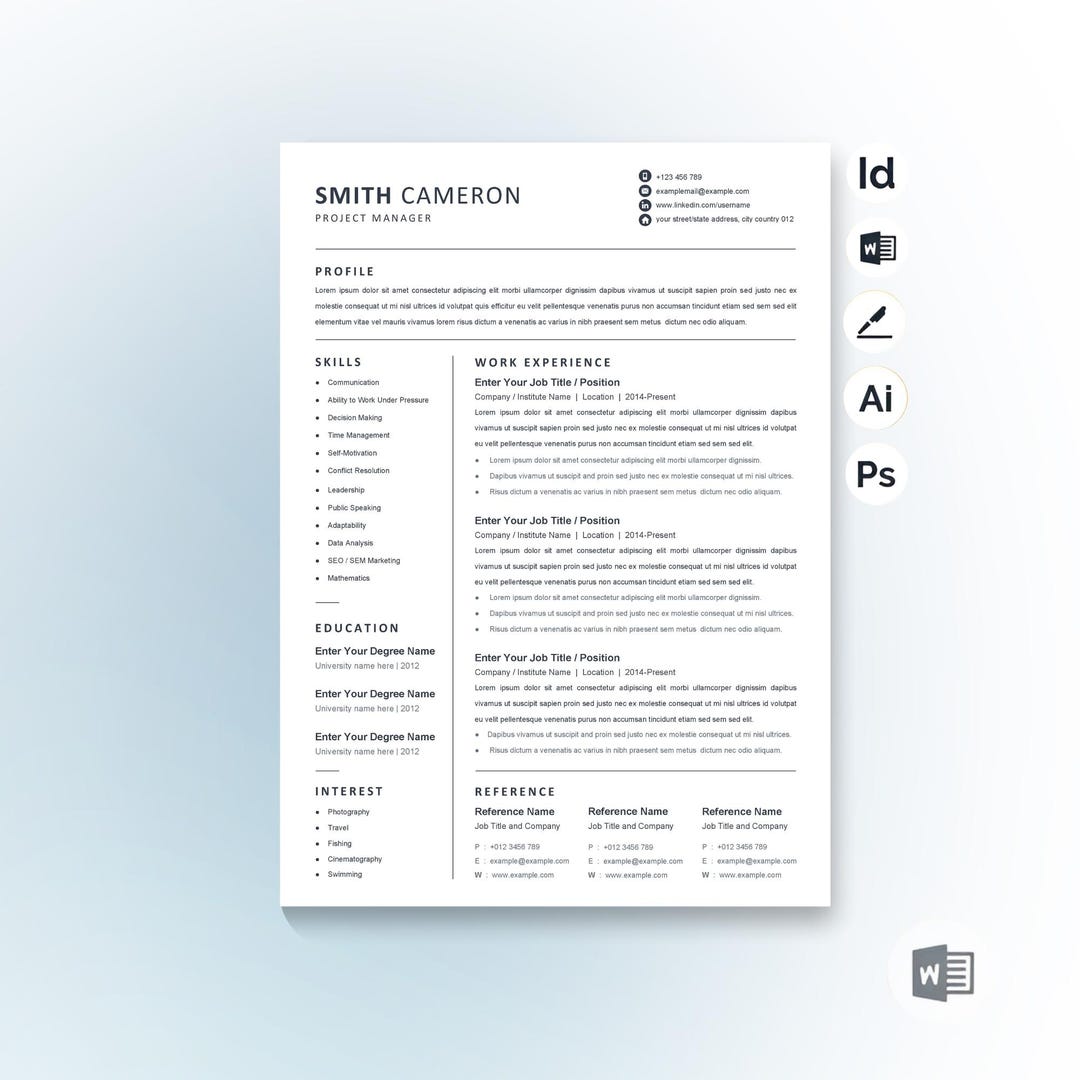 Professional ATS Resume Template | Ats Friendly Resume | Modern ATS ...