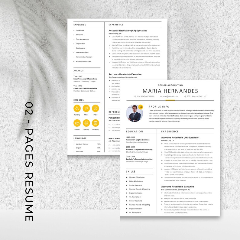 Modern Resume Template, Editable CV Design (digital Download) - Etsy