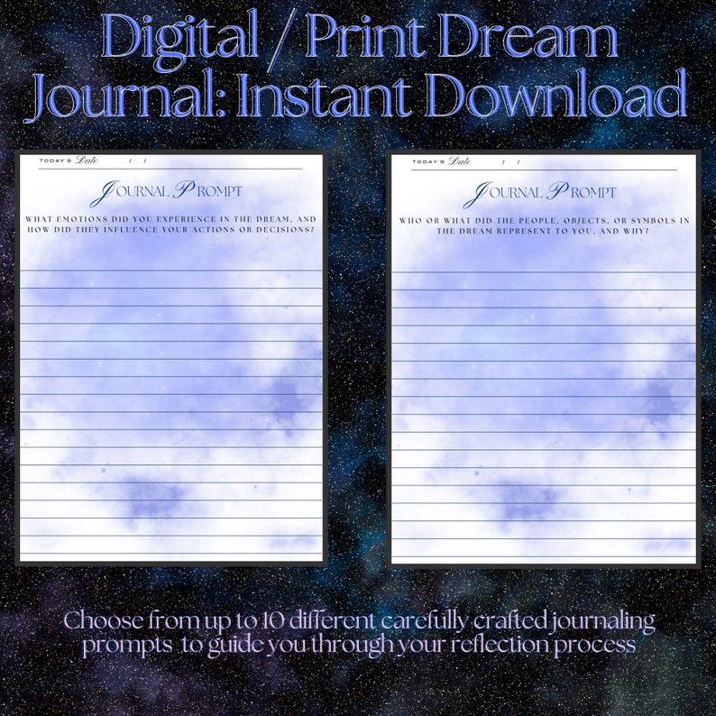 Digital/printable Dream Journal/notebook | Dream Tracking, Analysis ...