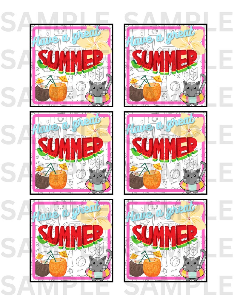 Have a Great Summer Printable and Fillable Goodies/goody Bags - Etsy