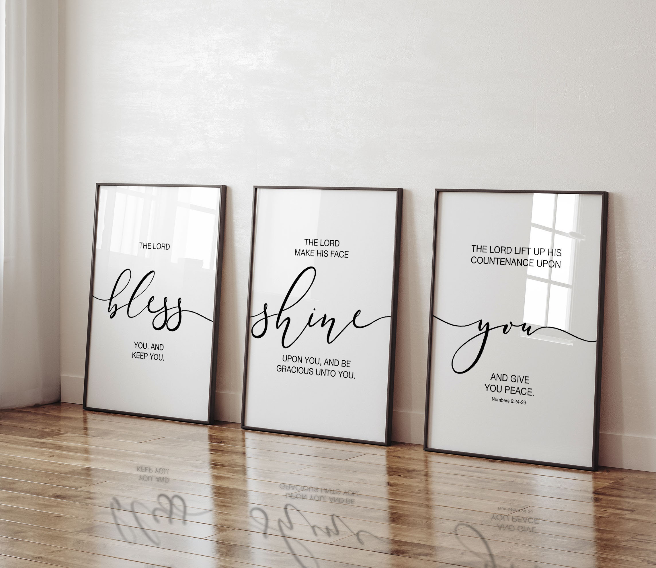 Bible Scripture Art Prints, Set of 3 Minimalist LDS Bible Verses, King ...