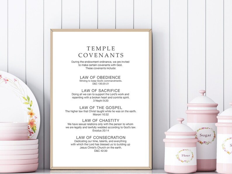 Printable LDS Temple Covenants Poster, Inspirational Book of Mormon ...