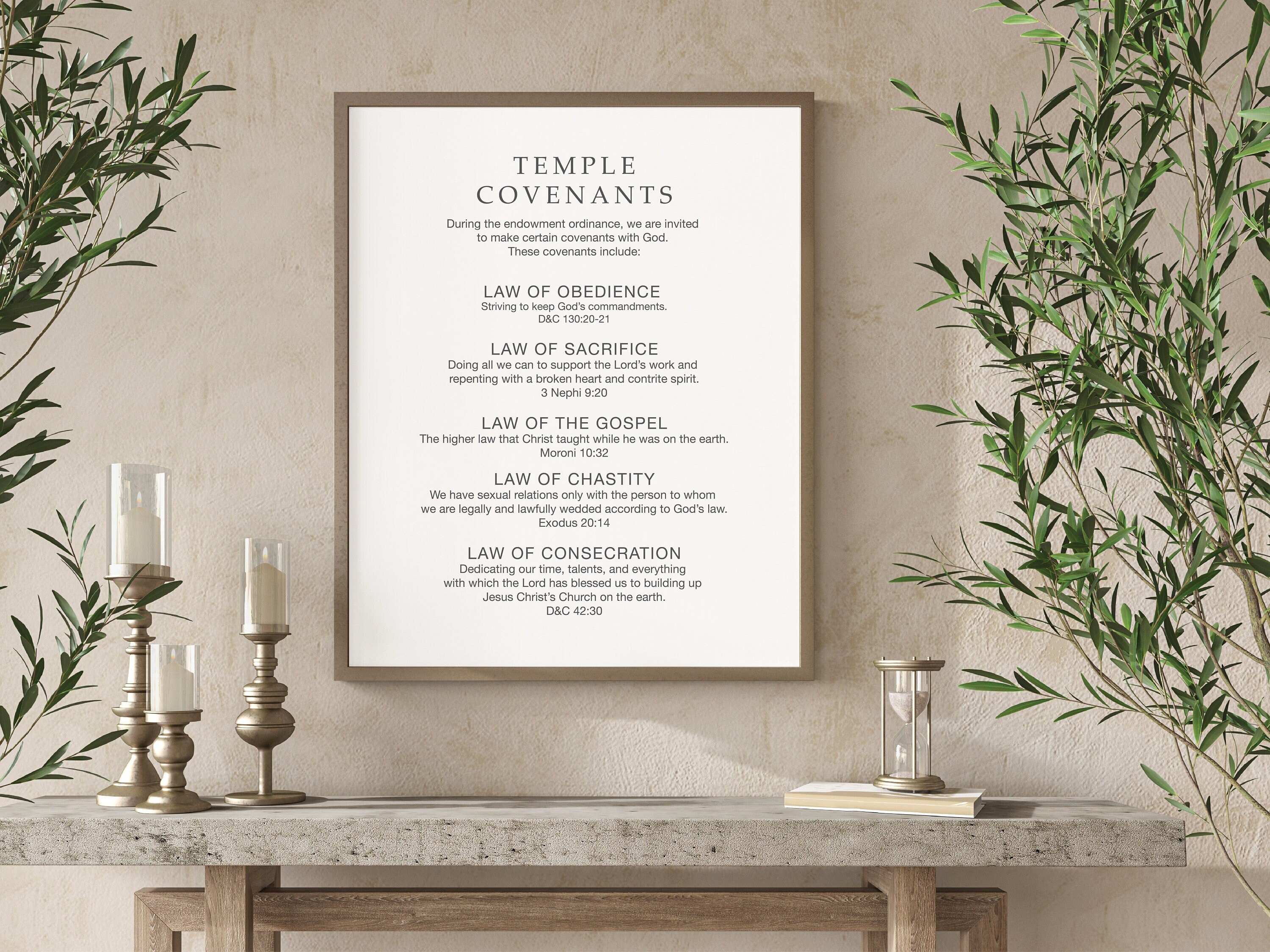 Printable LDS Temple Covenants Poster, Inspirational Book of Mormon ...