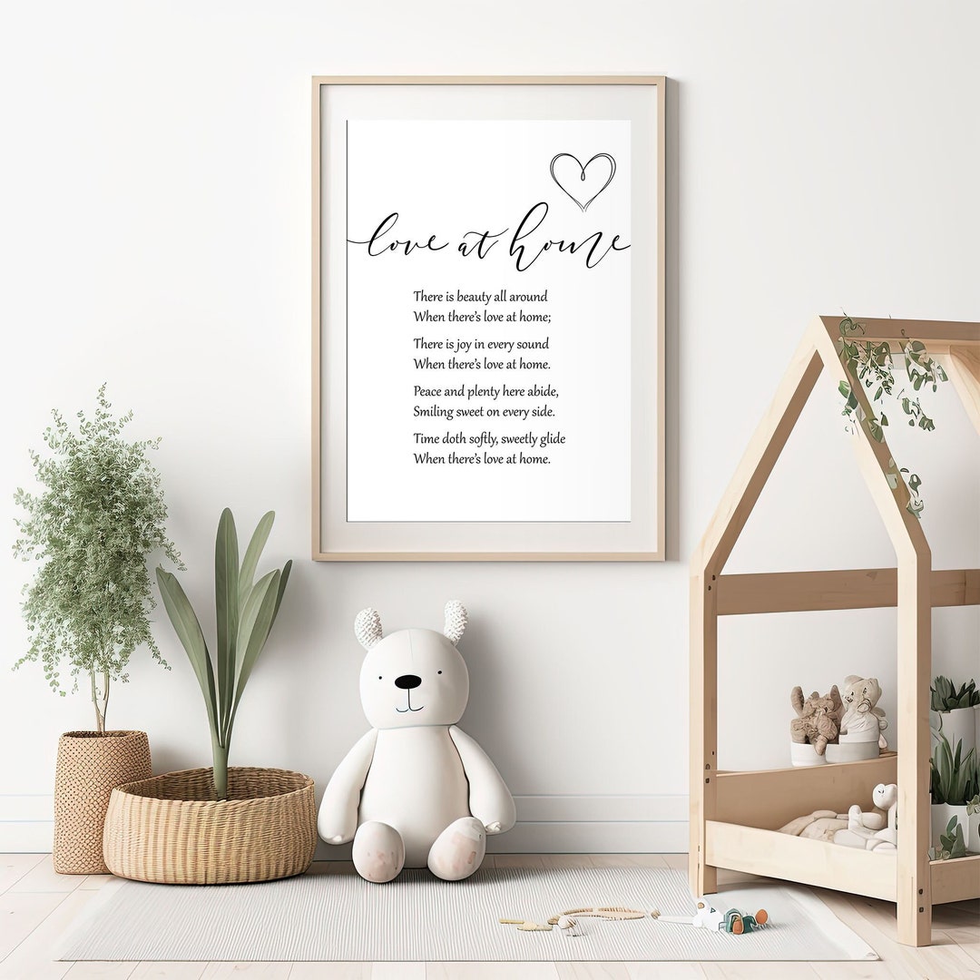 Love at Home LDS Hymn Print, Elegant Brush Script Lyrics, Mormon Family ...