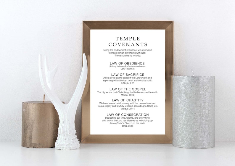 Printable LDS Temple Covenants Poster, Inspirational Book of Mormon ...