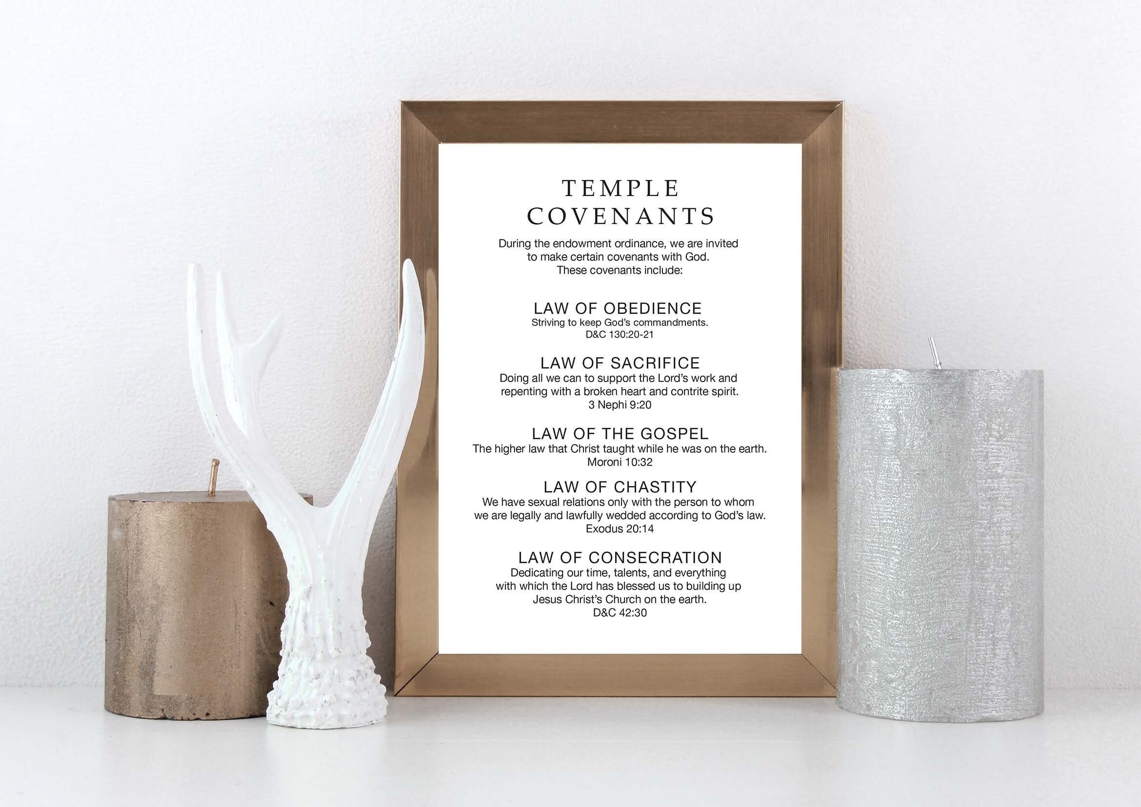 Printable LDS Temple Covenants Poster, Inspirational Book of Mormon ...