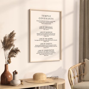 Printable LDS Temple Covenants Poster, Inspirational Book of Mormon ...