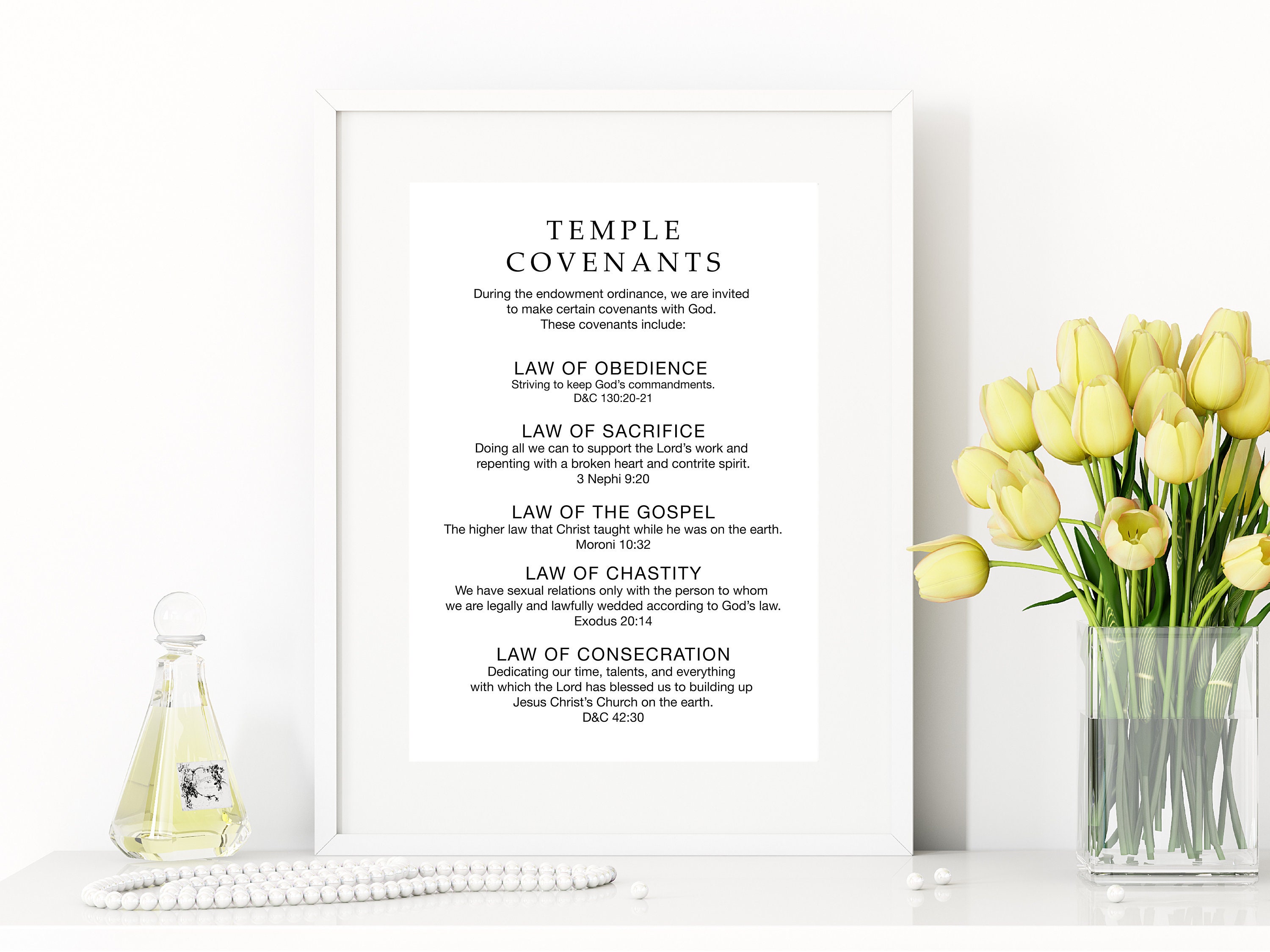 Printable LDS Temple Covenants Poster, Inspirational Book of Mormon ...