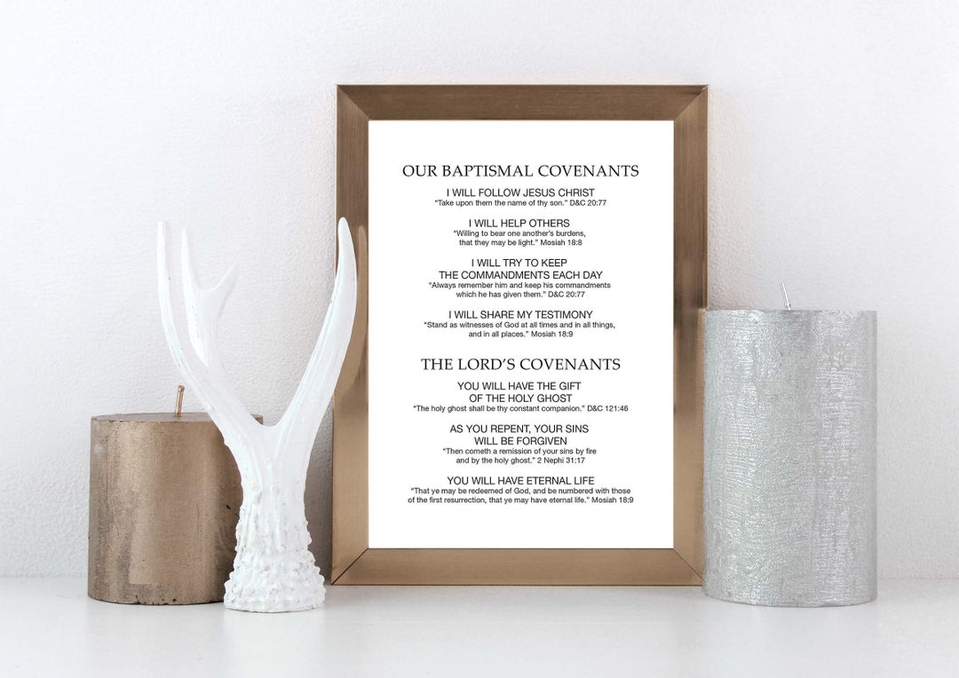 Printable LDS Baptism Covenants Poster, Book Mormon Missionary Gift ...