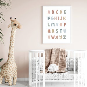 Boho ABC Print, Alphabet Poster, Muted ABC Poster, Fun Woodland ABC ...