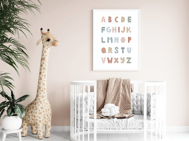 Boho ABC Print, Alphabet Poster, Muted ABC Poster, Fun Woodland ABC ...