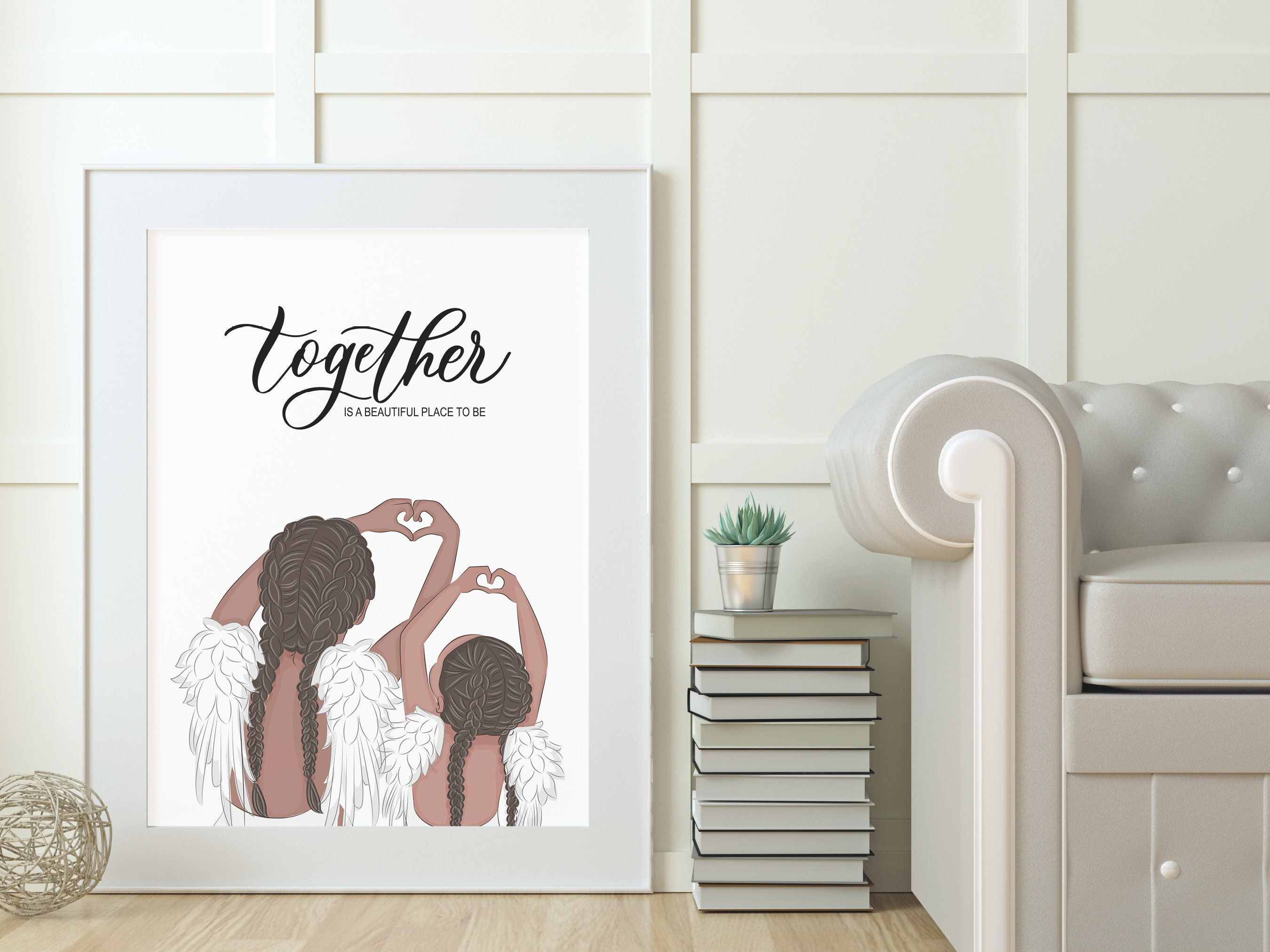 Printable Mother Daughter Love, Black Woman Art African American Mom ...