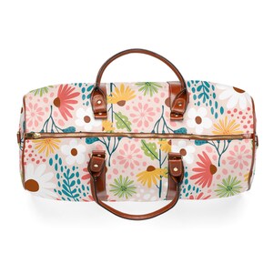 Floral Weekender/daisy Flower Large Overnight Bag/bohemian Floral ...