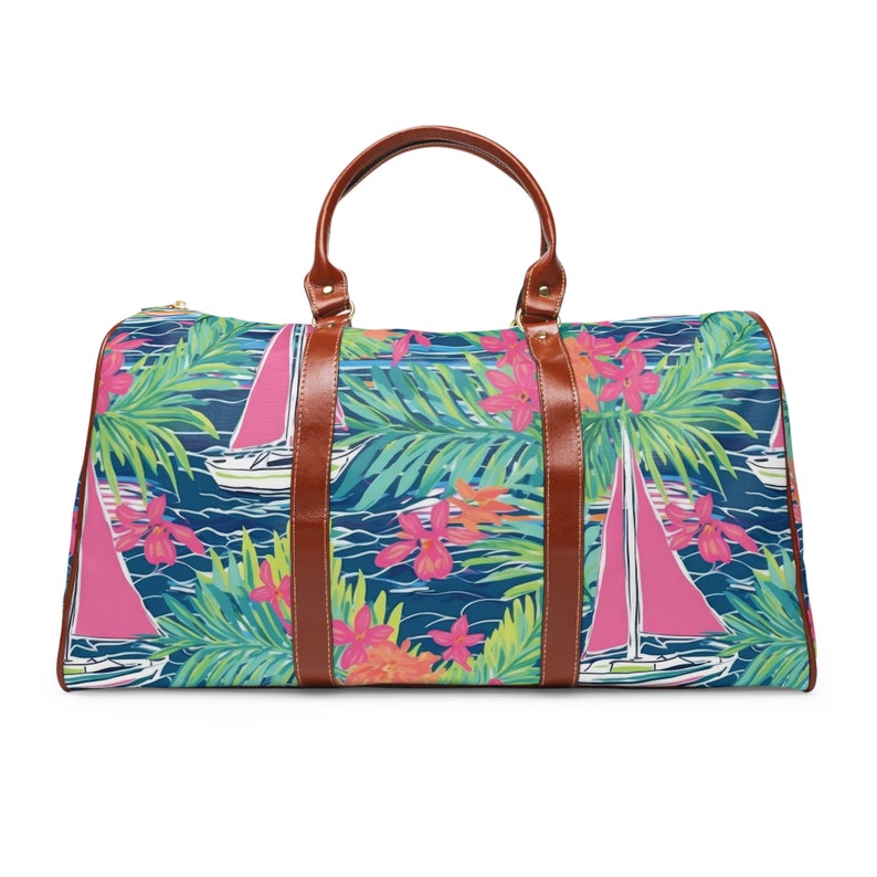 Preppy Tropical Palm Tree Travel Bag/trendy Island Flower Large Carry ...