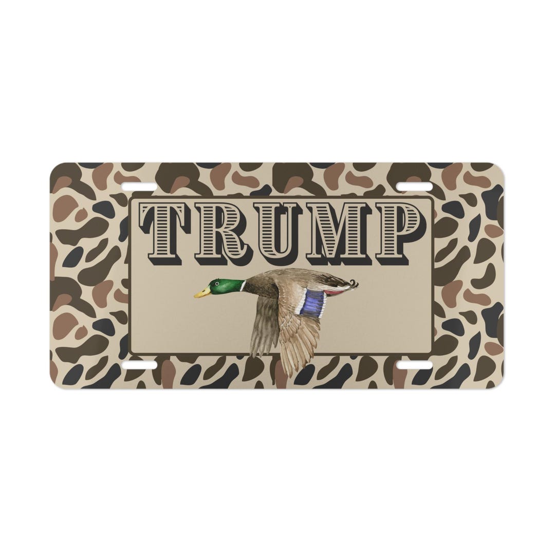 Old School Camo "trump" Duck Vanity Plate/hunting License Plate/country ...