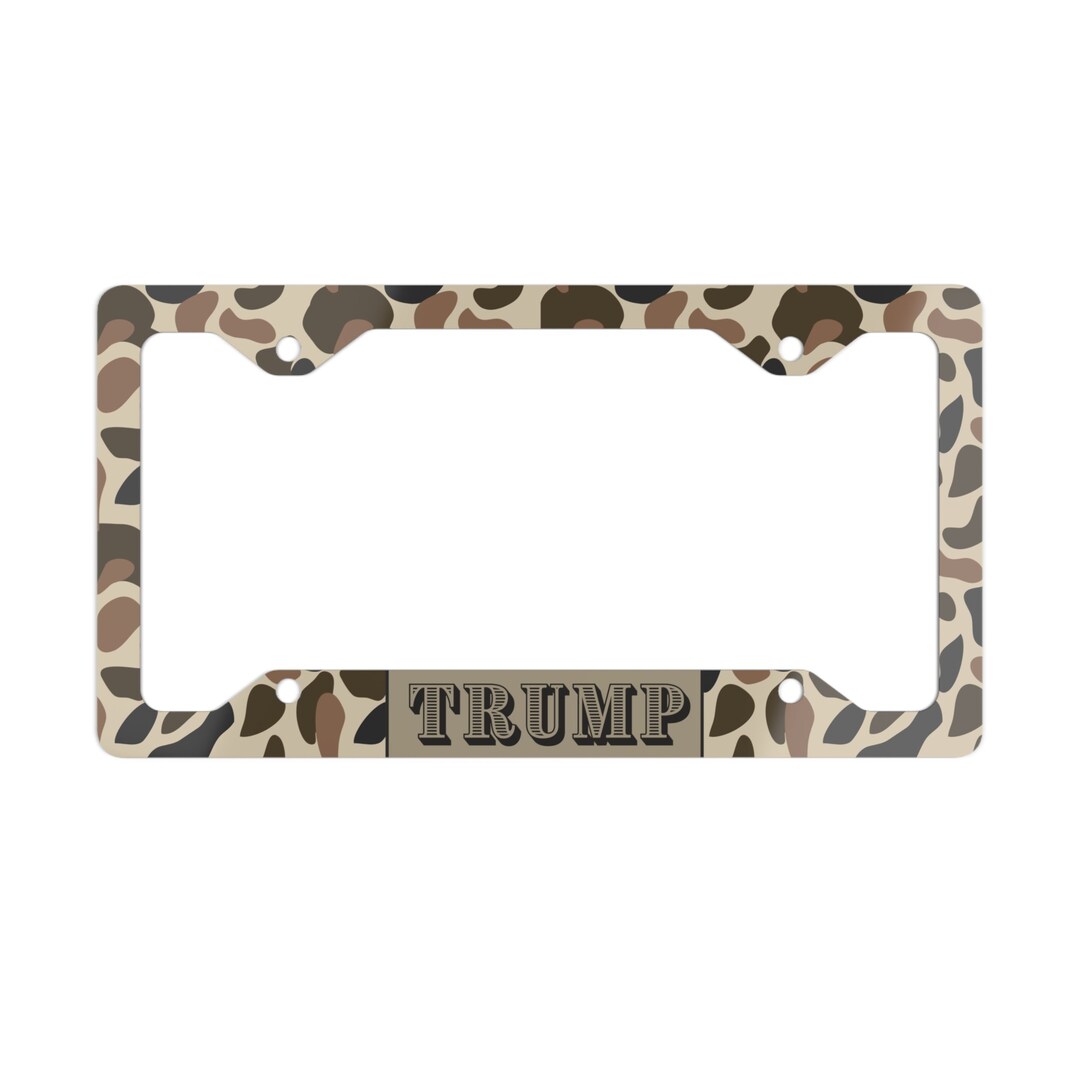 Old School Camo TRUMP Metal License Frame/trump 2024/MAGA License Plate ...