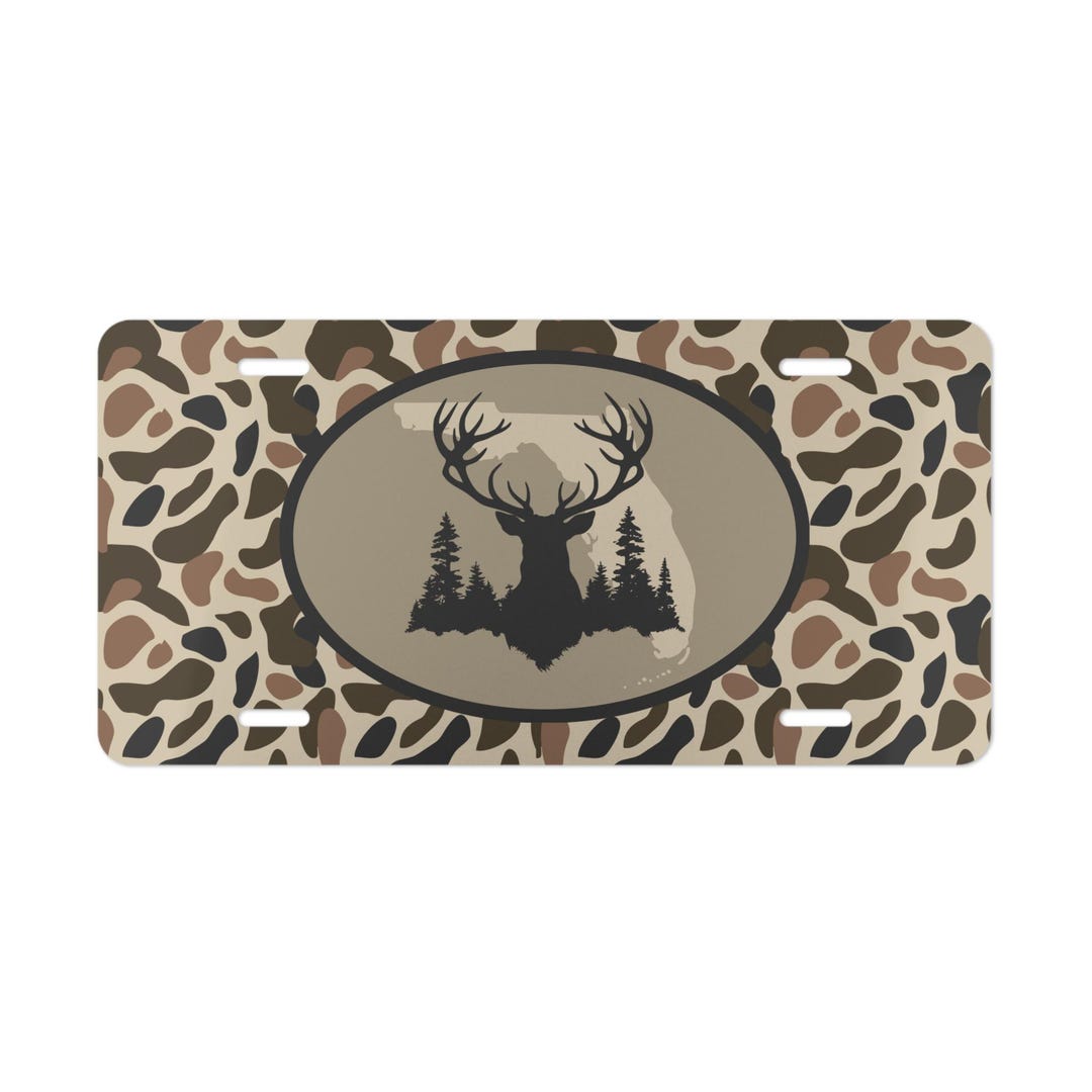 Camo Florida "deer" Vanity Plate/old School Hunting License Plate ...