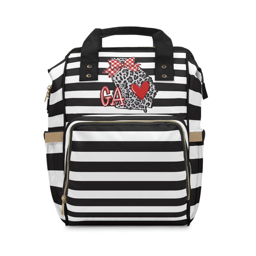 Georgia Black and White Striped Diaper Backpack/georgia Girl Bag/trendy ...