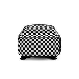 Trendy Black and White Check Print Bookbag/preppy School Backpack ...