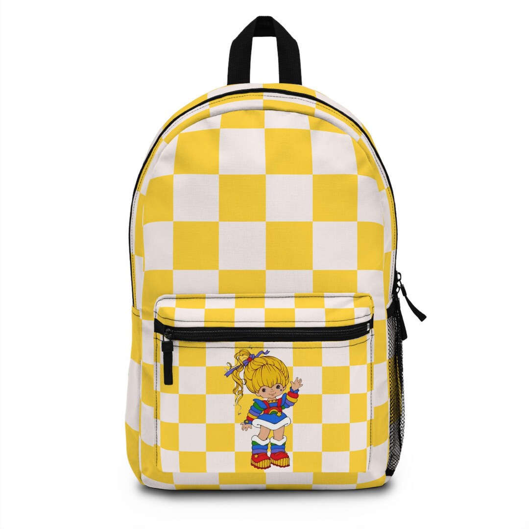 Rainbow Brite Check Print Bookbag/yellow and White Check School ...