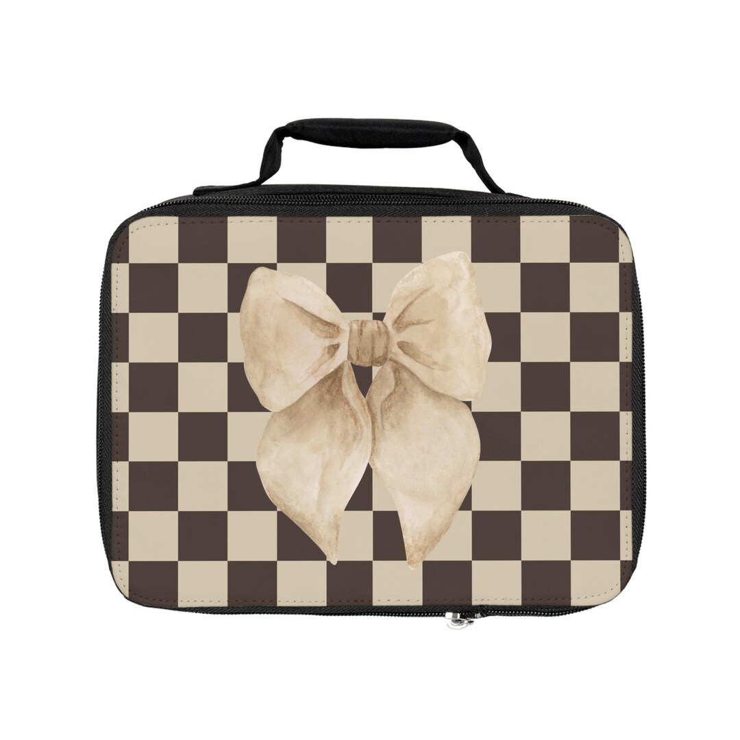 Check Print "bow" Lunch Bag/preppy Kids Lunch Bag/retro Kids Insulated ...