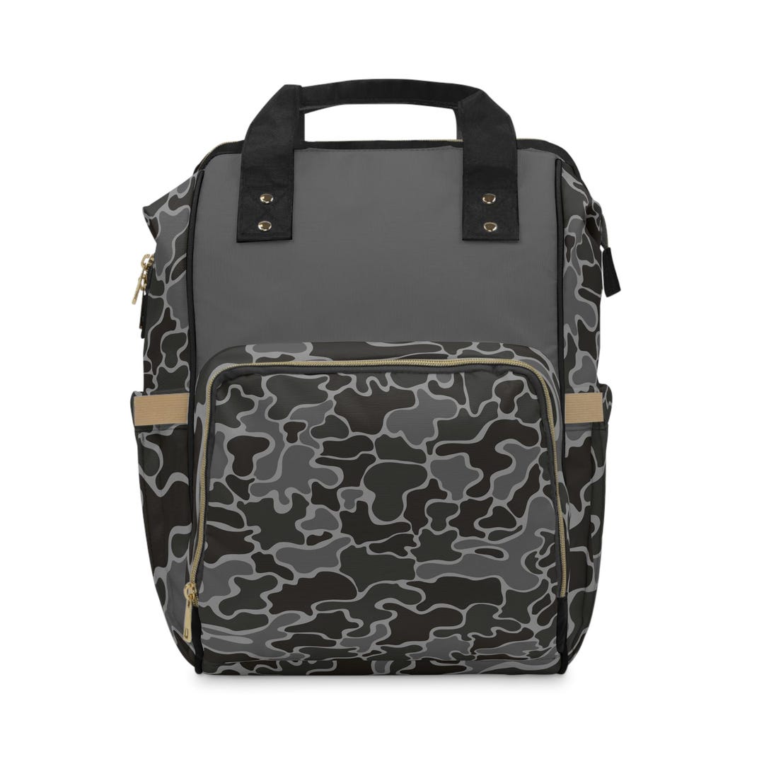 Black Marsh Camo Backpack/camo Diaper Bag/black Camo Travel Bag/trendy ...