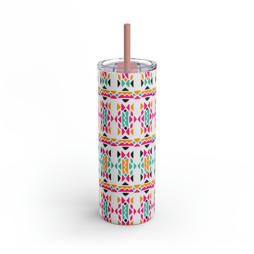 Pink Aztec Tribal Art Insulated Tumbler/stylish Stainless Steel Bottle ...