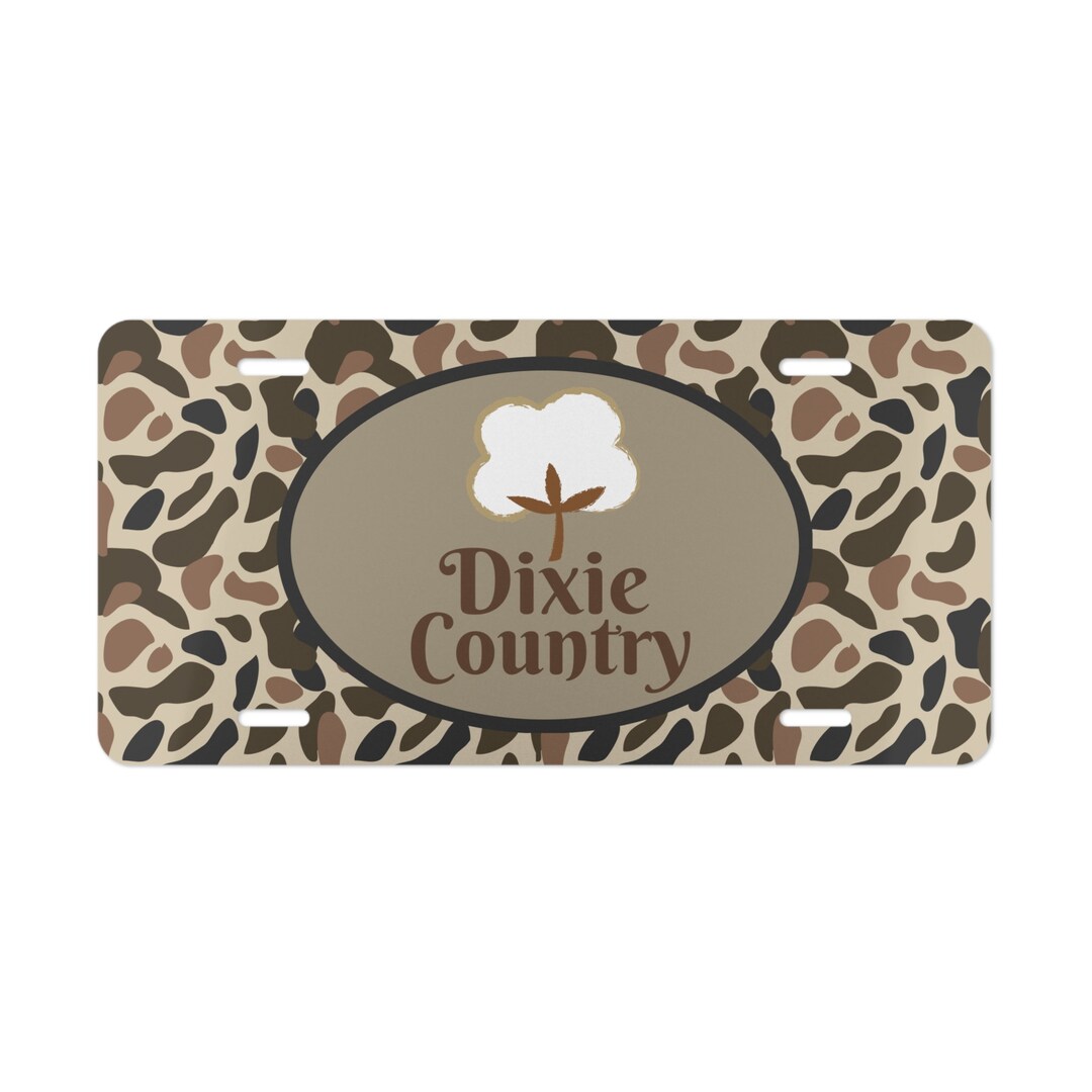 Old School Camo dixie Country Cotton Tag/southern Life Vanity Plate ...