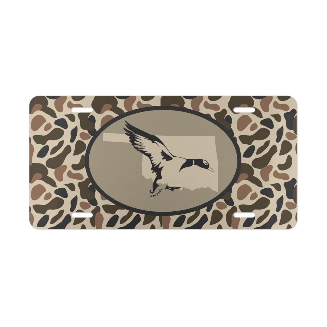 Old School Camo "oklahoma" Duck Vanity Plate/hunting License Plate ...