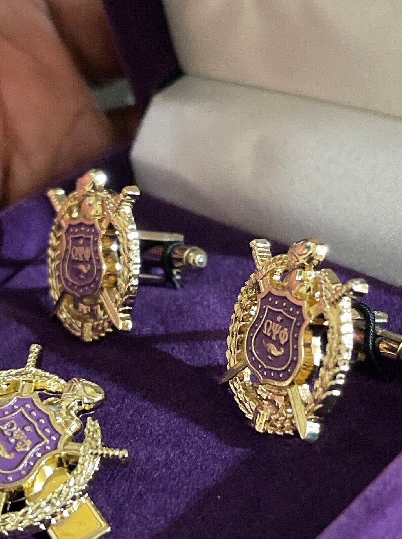 Omega Psi Phi Cuff Links and Tie Clip Formal Attire Purple and Gold ...