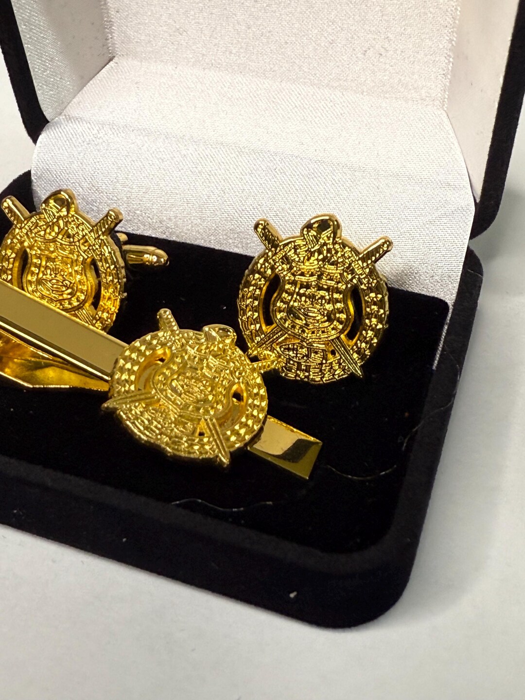 Omega Psi Phi Cuff Links and Tie Clip | Formal Attire | Purple and Gold ...