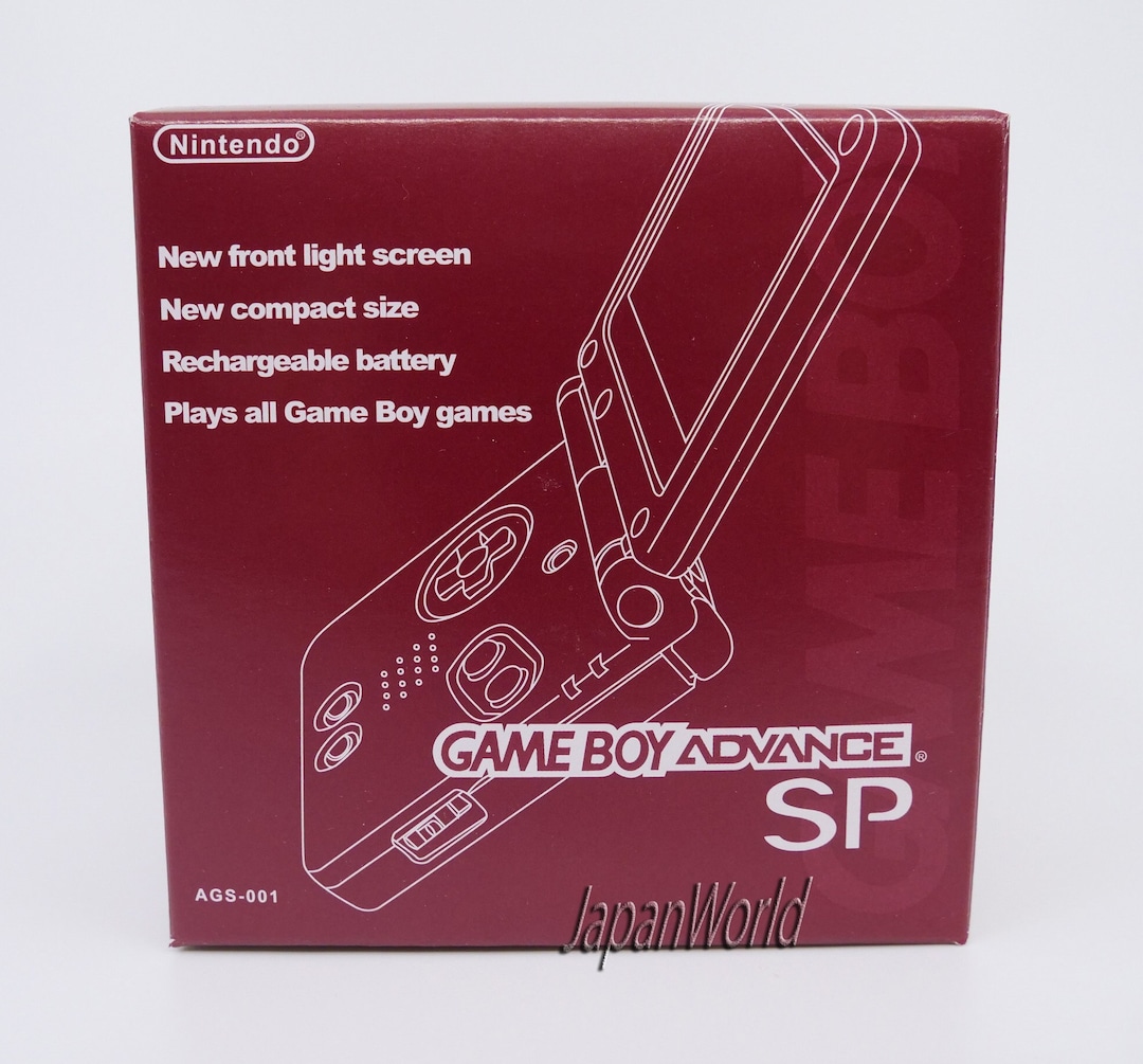 Nintendo Game Boy Advance SP Red Portable Console Box - GBA SP Box for ...