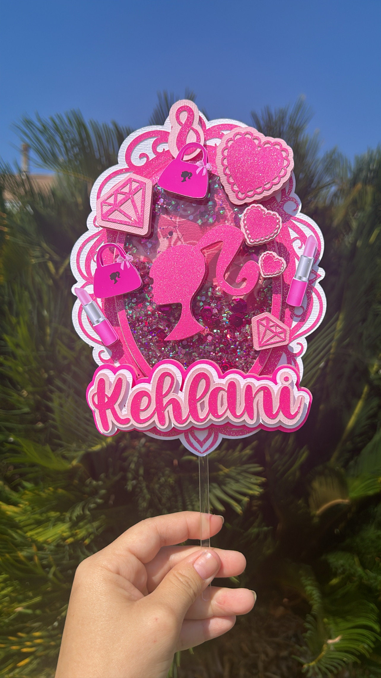 Pink Doll Head Cake Topper - Etsy